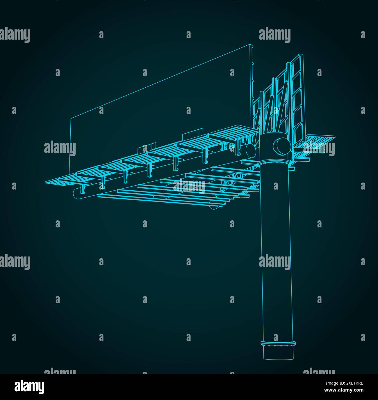 Double sided V type outdoor advertising billboard blueprint Stock ...