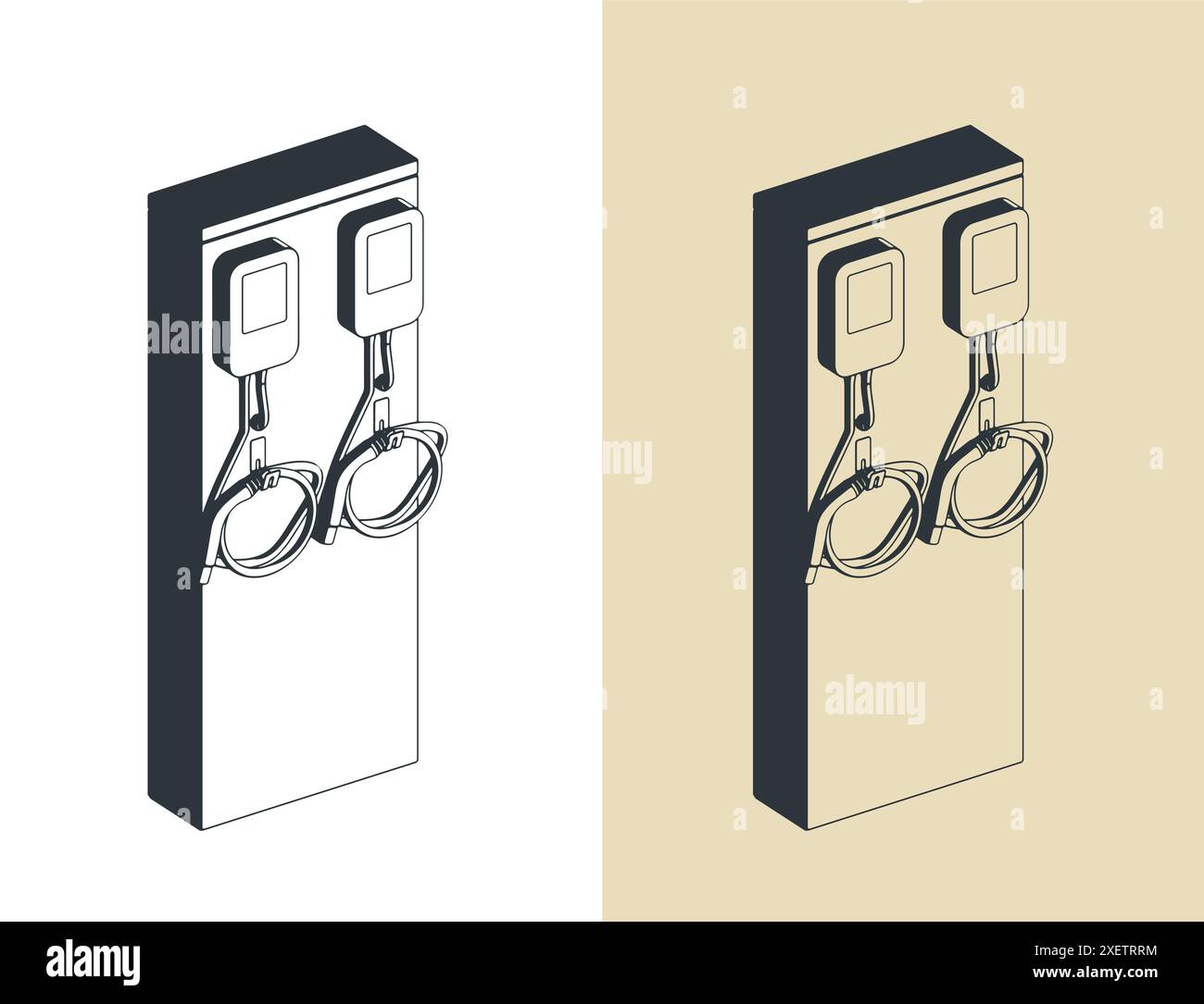 Stylized vector illustrations of EV Charger Stock Vector Image & Art ...