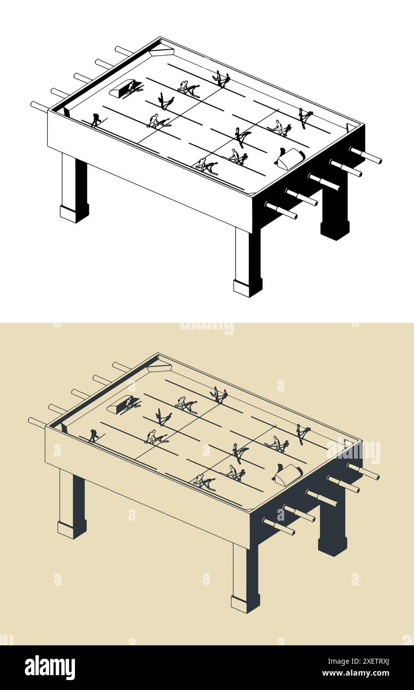Stylized vector illustrations of table hockey game Stock Vector Image ...