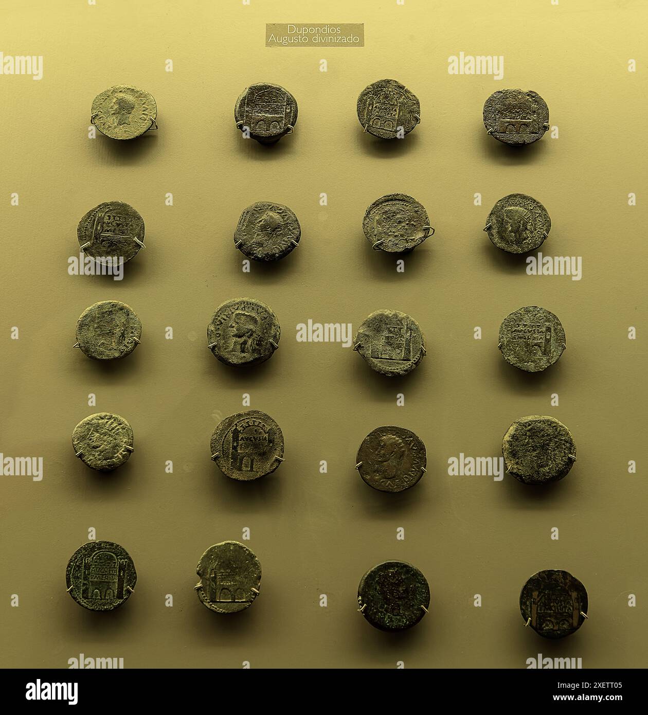 Ancient Roman Coins with Altar Designs Stock Photo - Alamy