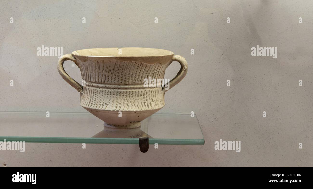 Ancient Roman Ceramic Bowl with Textured Design Stock Photo - Alamy