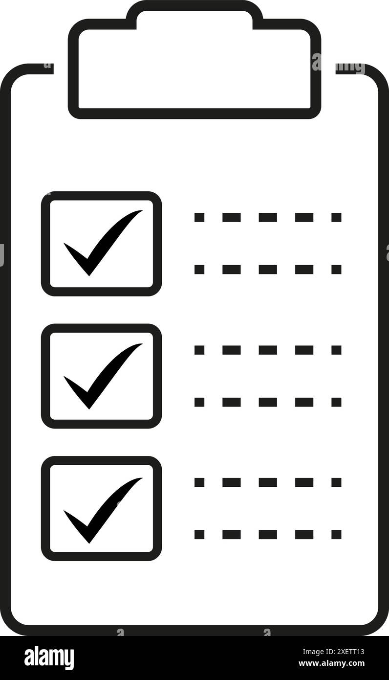 Clipboard icon set. Checklist on the clipboard line icon with ... Clipboard icon set. Checklist on the clipboard line icon with ...
