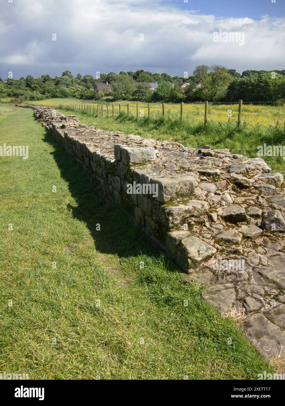 Hadrian's Wall,122 AD, a former defensive fortification of the Roman ...