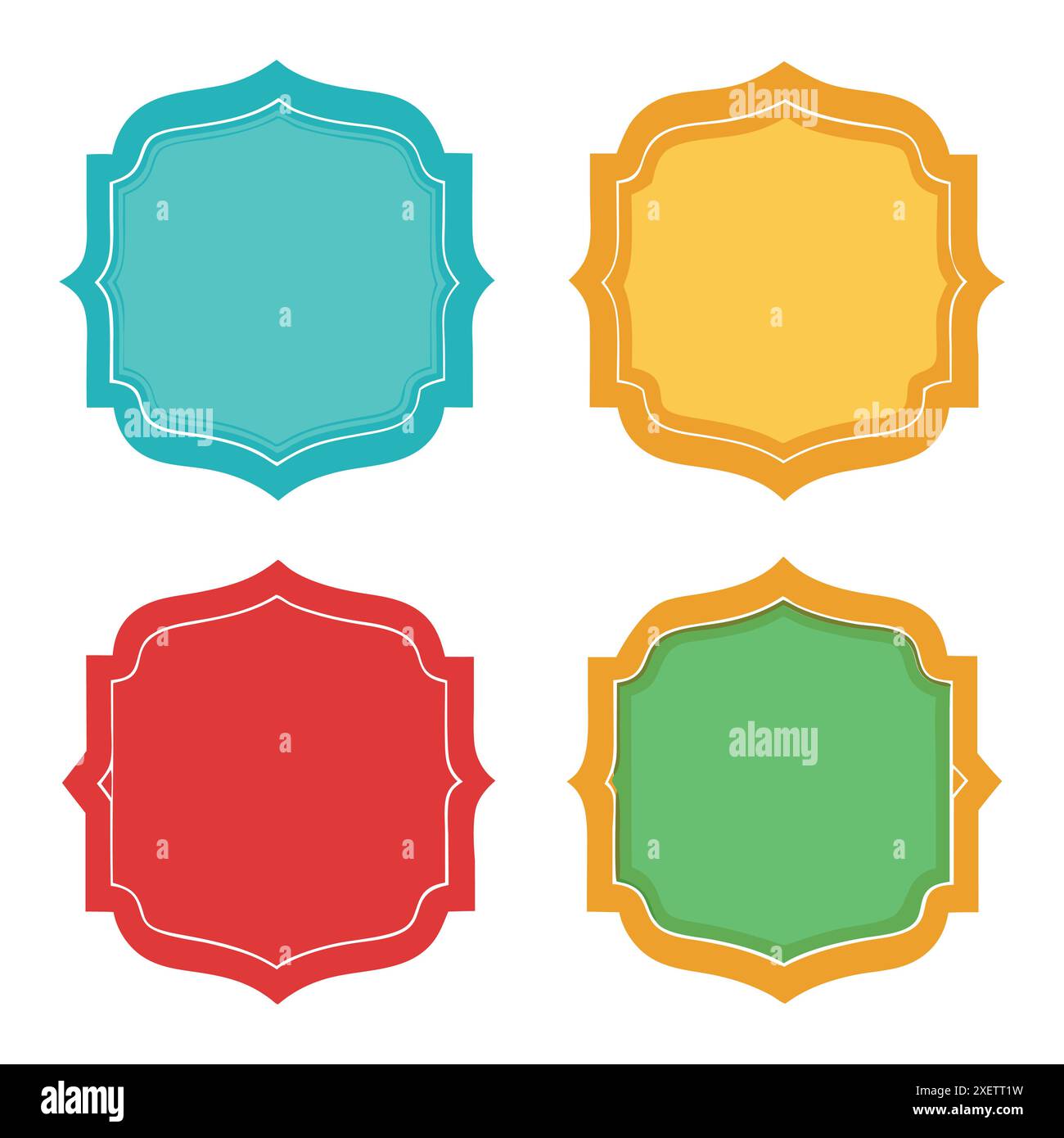 Full colors blank labels and badge shapes. Vector set Stock Vector ...