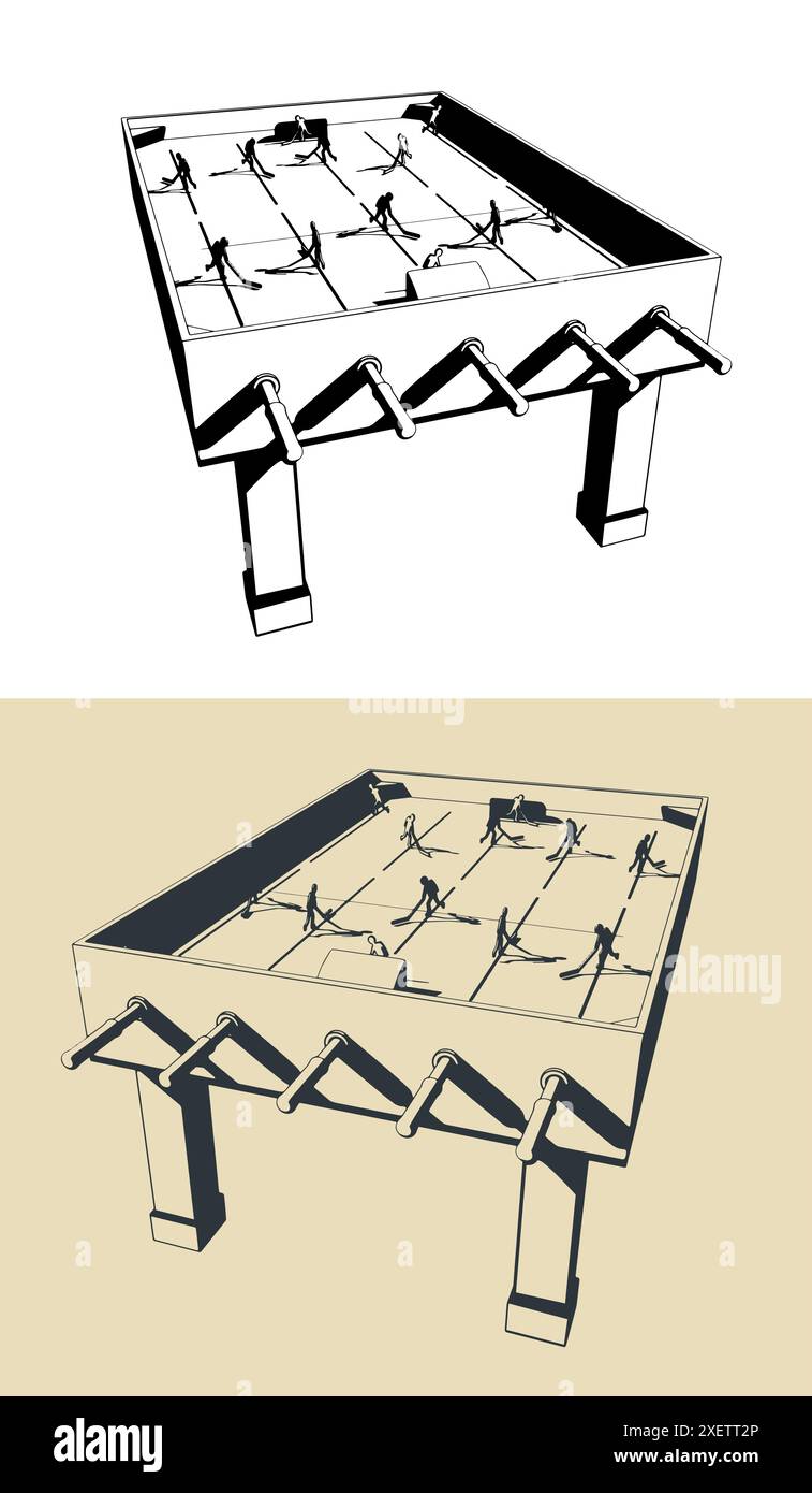 Stylized vector illustrations of table hockey game Stock Vector Image ...