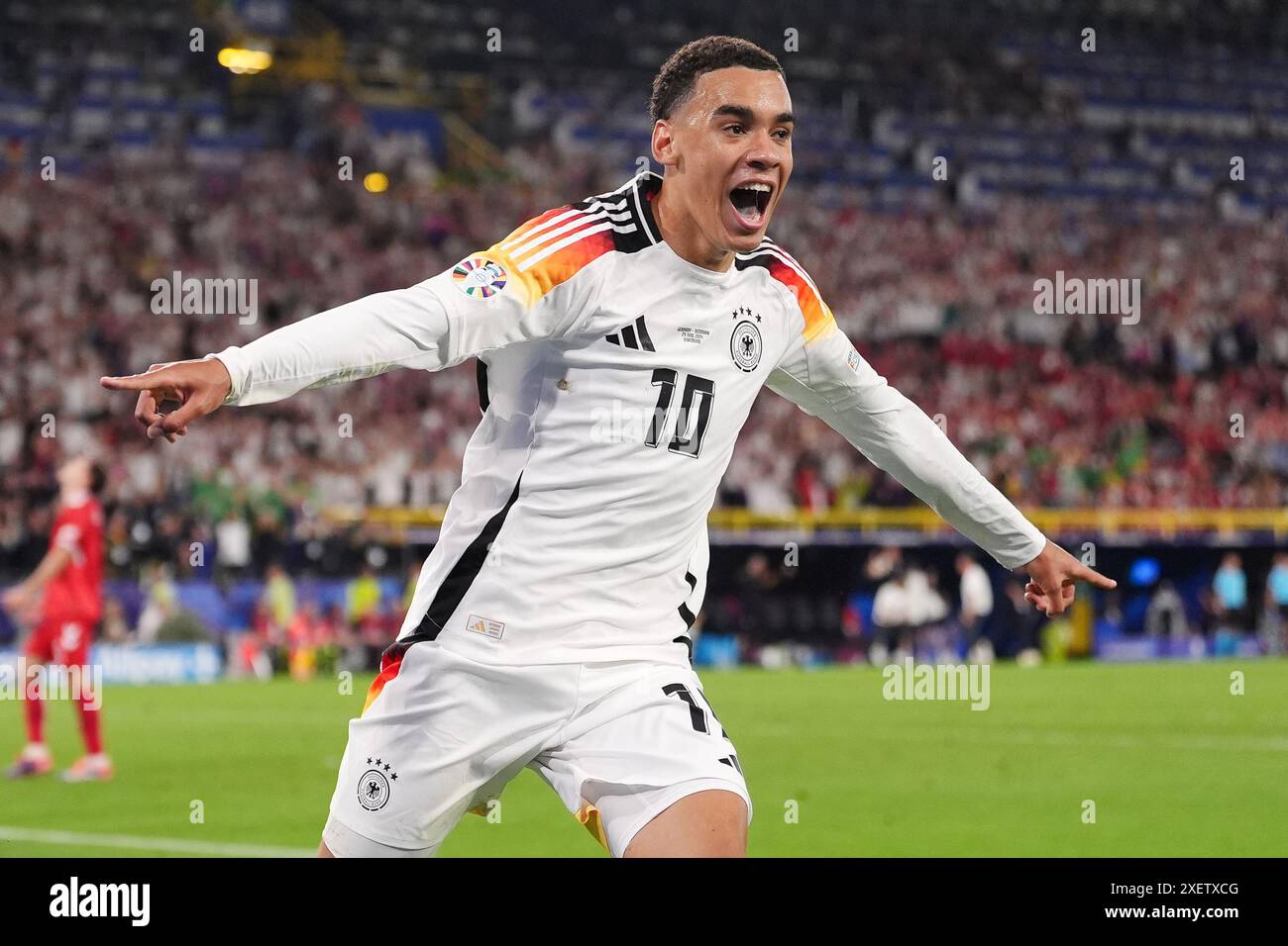 Germany's Jamal Musiala celebrates after scoring their side's second ...