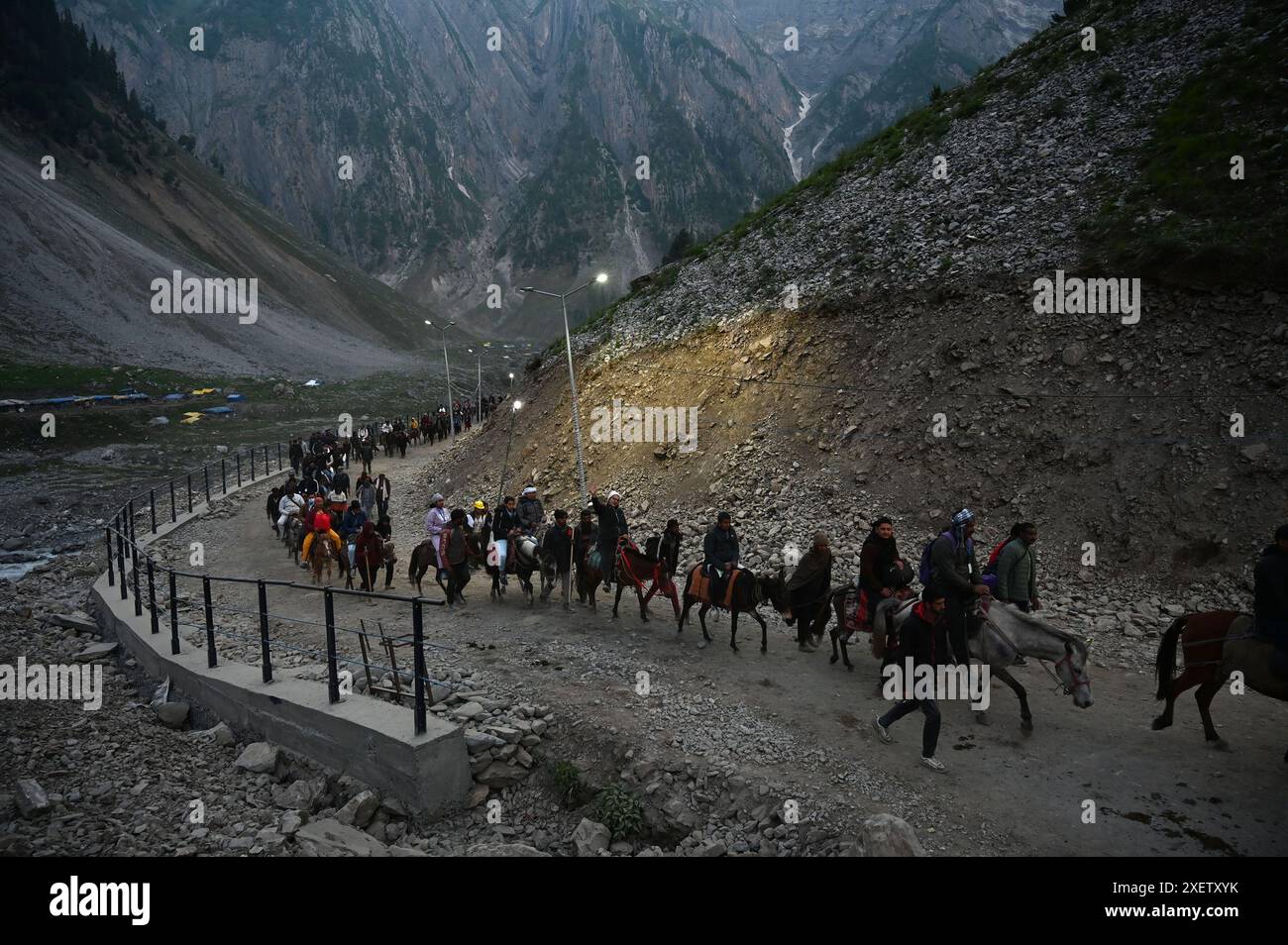 SRINAGAR, INDIA - JUNE 29: First batch of the Amarnath pilgrims on ...
