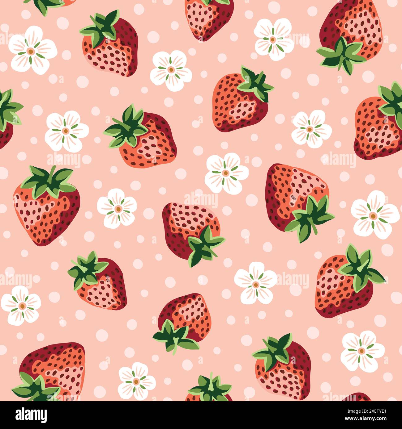 Cottage Core Garden Strawberry Patch Vector Seamless Pattern. Vintage ...