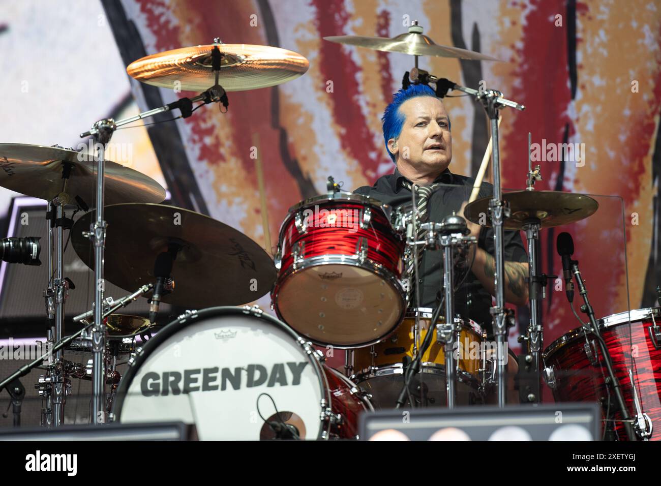 Green Day in Concert at Wembley Stadium TrÃ Cool of Green Day on stage ...
