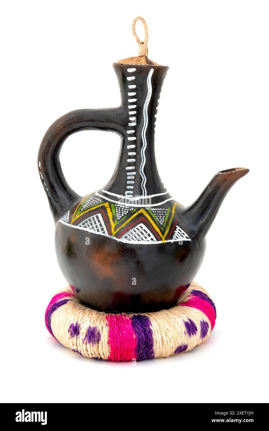 Ornate ethiopian Jebena on a white background Stock Photo - Alamy