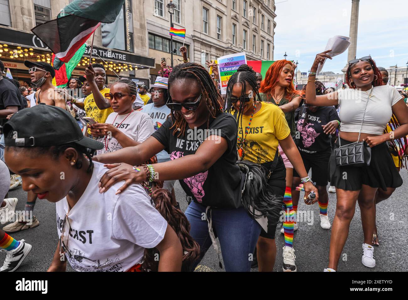 London, UK. 29th June, 2024. An African LGBT group. Participants and ...