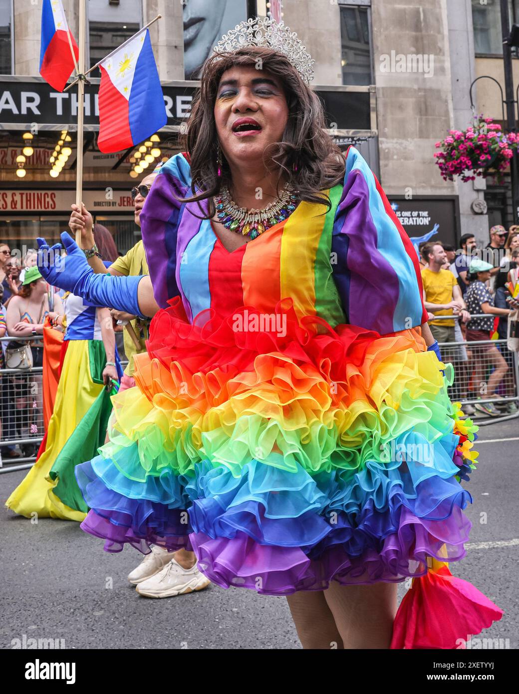 London, UK. 29th June, 2024. The Filipino LGBT Group in colourful ...