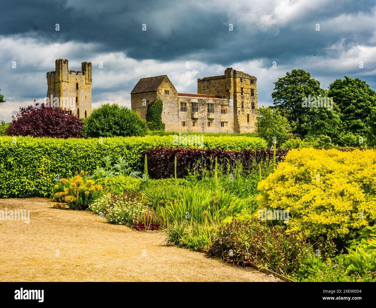 Helmsley Castle North Yorkshire and Helmsley walled gardens summer ...