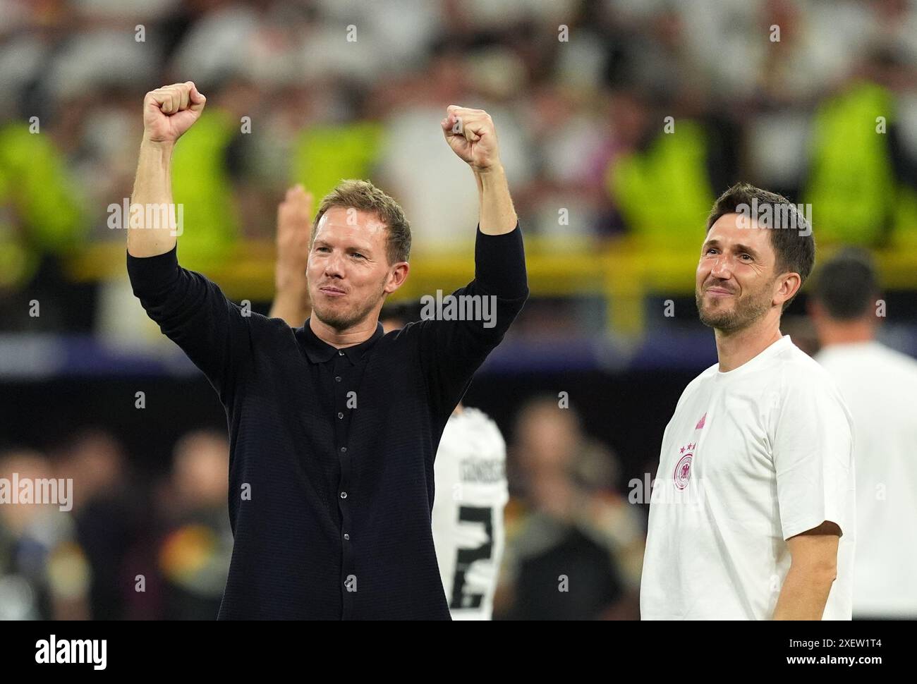 Germany manager Julian Nagelsmann celebrates following the UEFA Euro ...