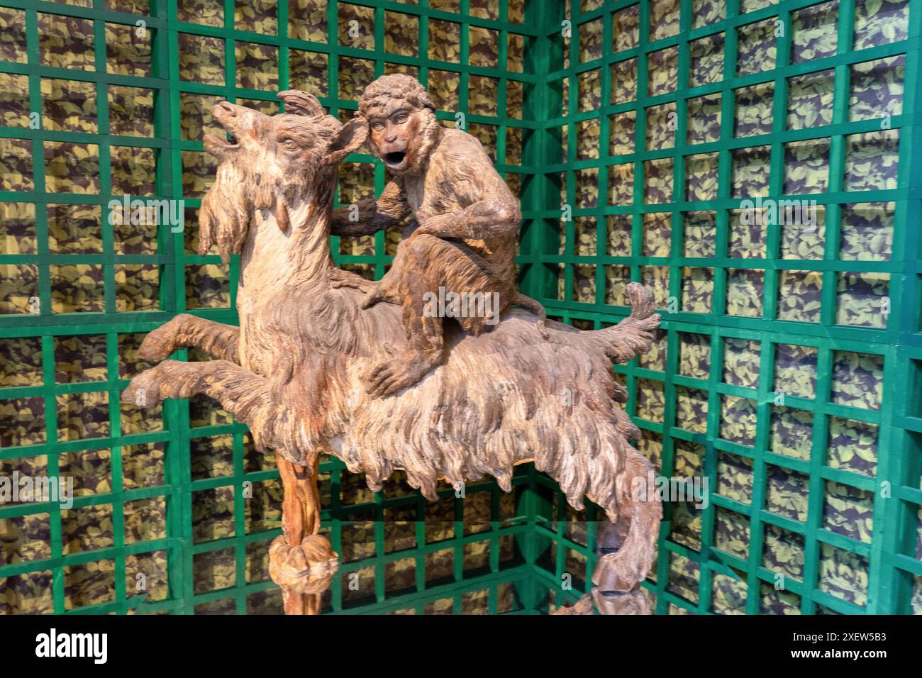 Representation of a monkey riding a goat palace of Versailles-France ...