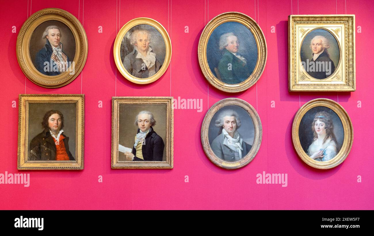 Set of paintings depicting the people responsible for the French ...
