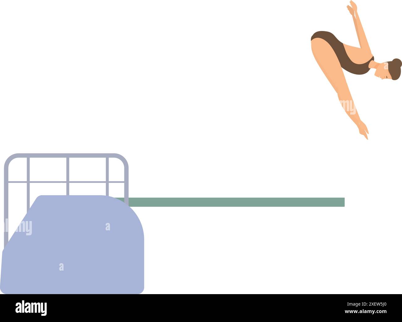 Young woman diving from the springboard in a swimming pool Stock Vector ...