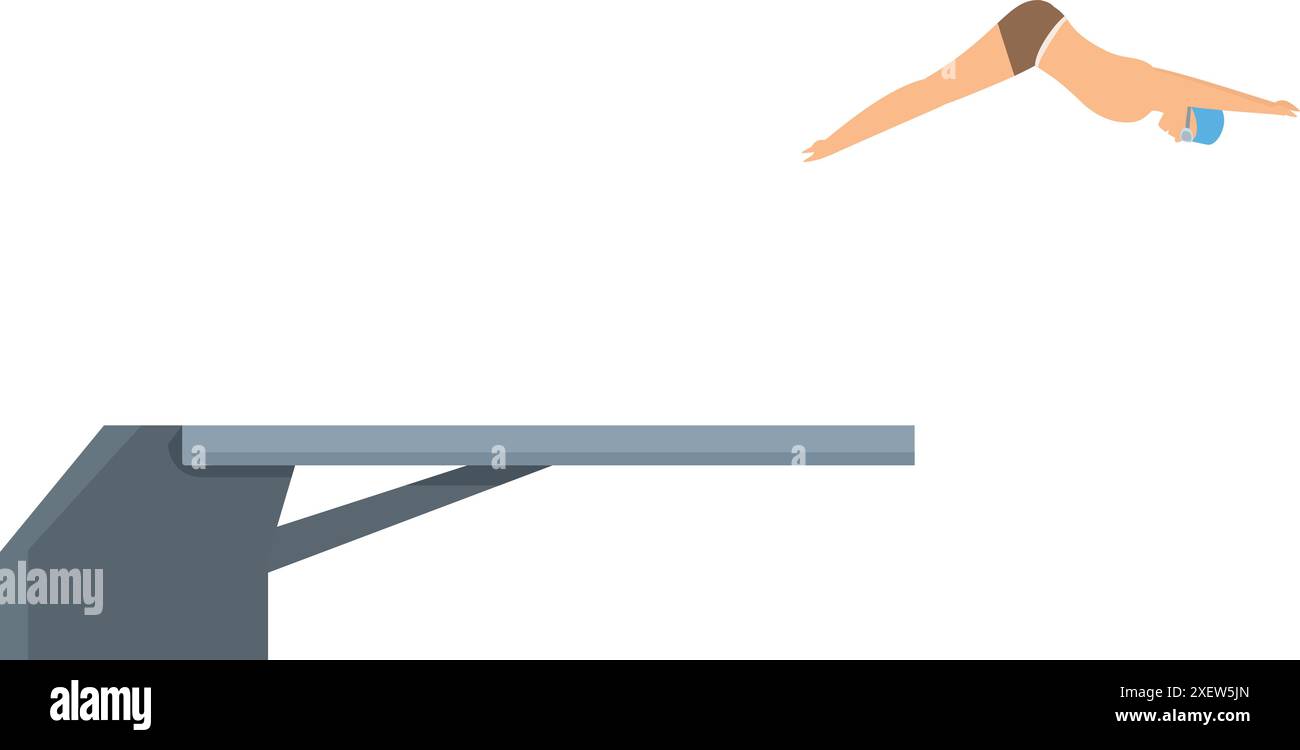 Professional swimmer training, jumping from a springboard in swimming ...