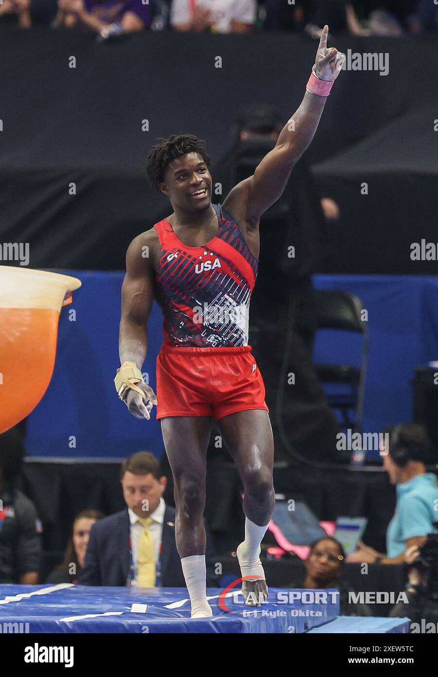 June 29, 2024: Frederick Richard signals to the crowd during the 2024 ...