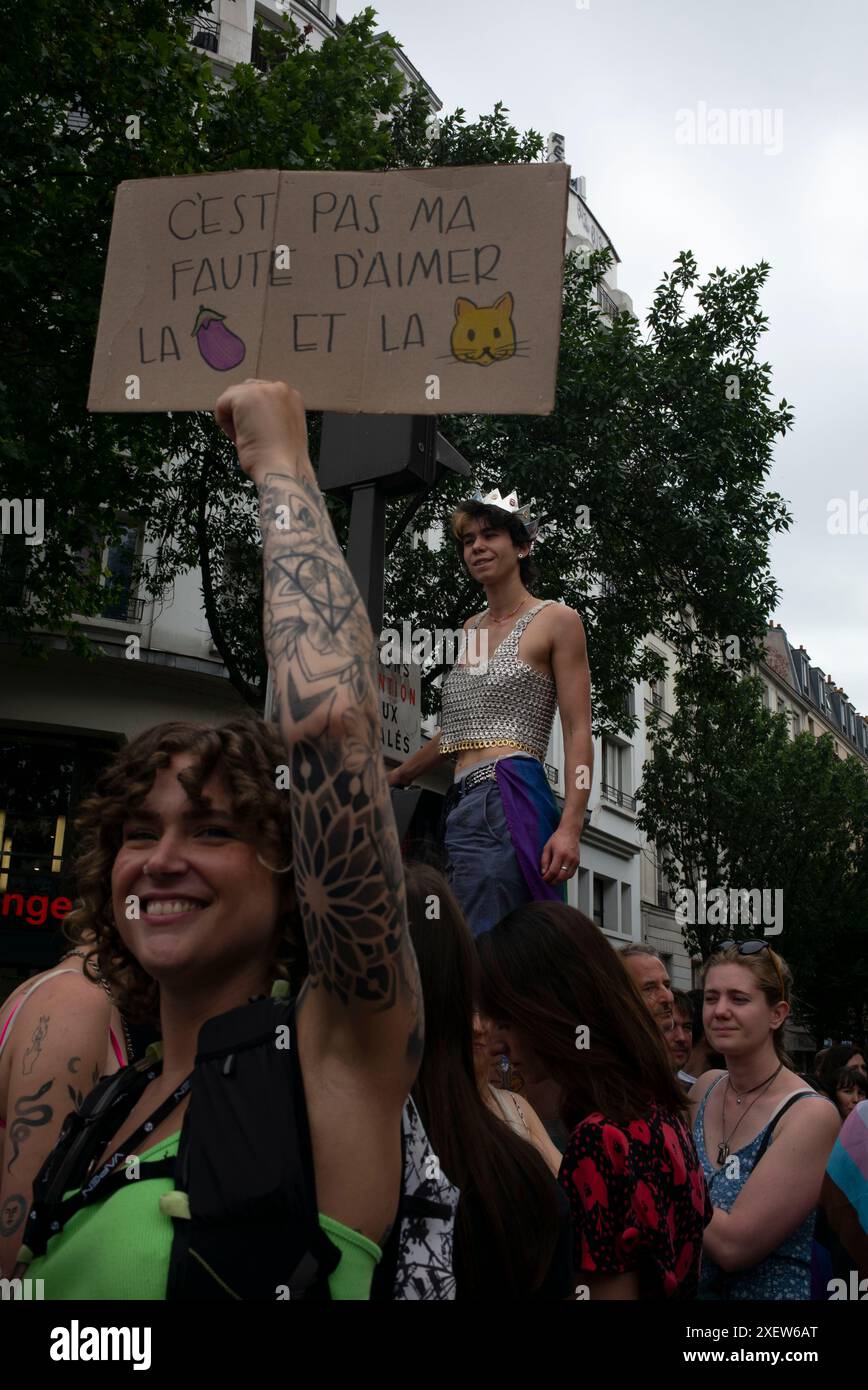 Paris, France, France. 29th June, 2024. Paris Pride March LGBTQ ...