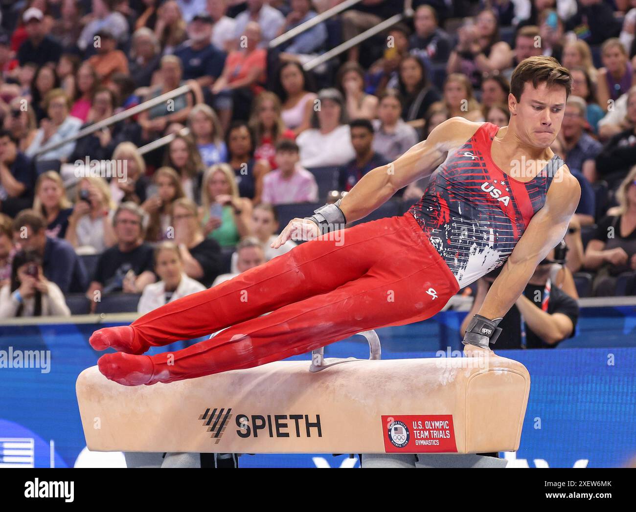 June 29, 2024: Brody Malone on the pommel horse during the 2024 ...