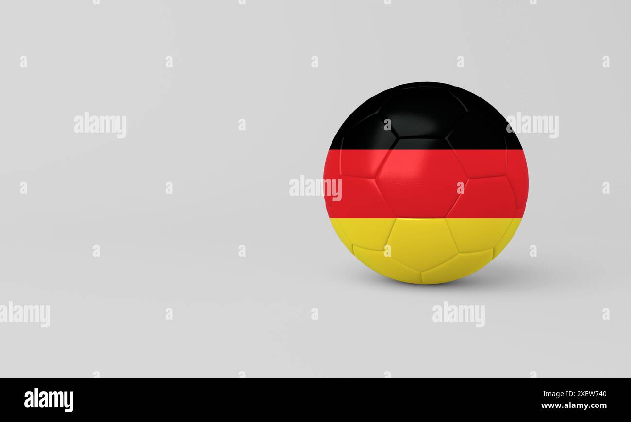 3D illustration of a soccer ball featuring the Germany flag with a ...