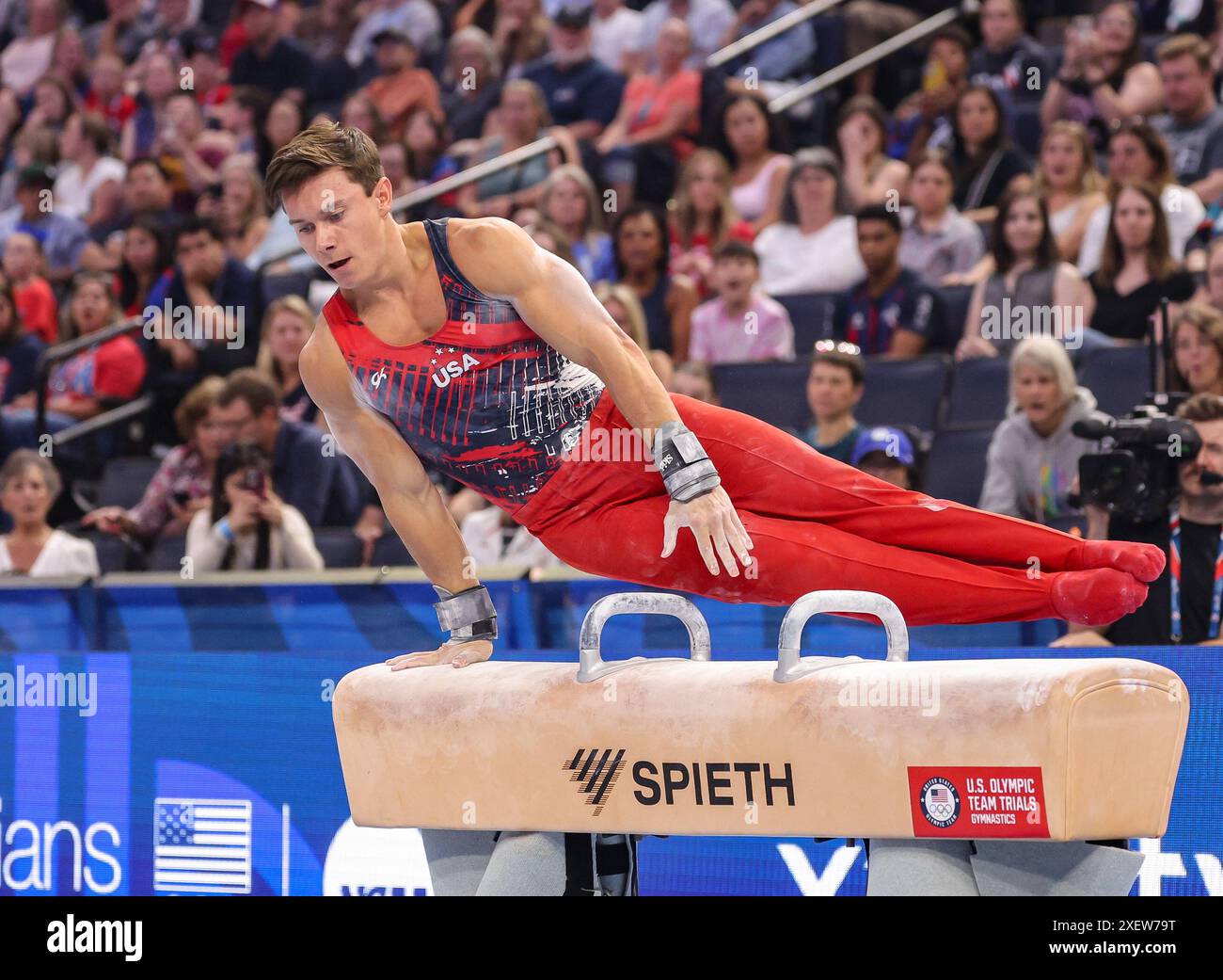 June 29, 2024: Brody Malone on the pommel horse during the 2024 ...