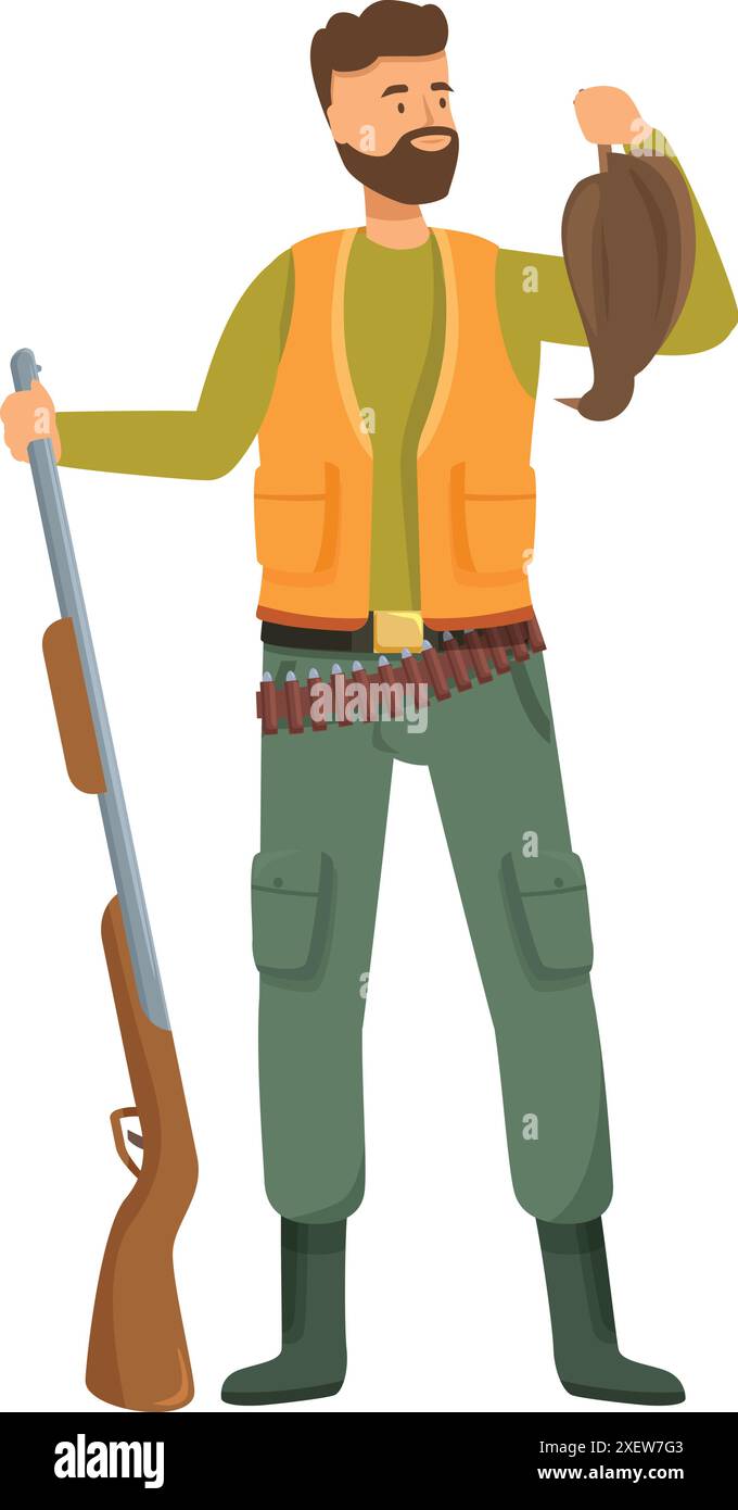 Cartoon illustration hunter holding rifle Cut Out Stock Images ...