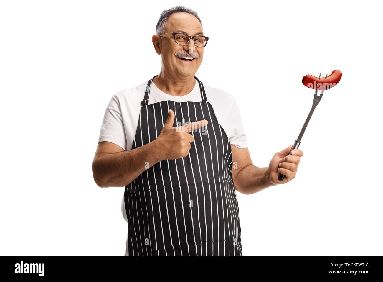 Man pointing kitchen apron hi-res stock photography and images - Alamy