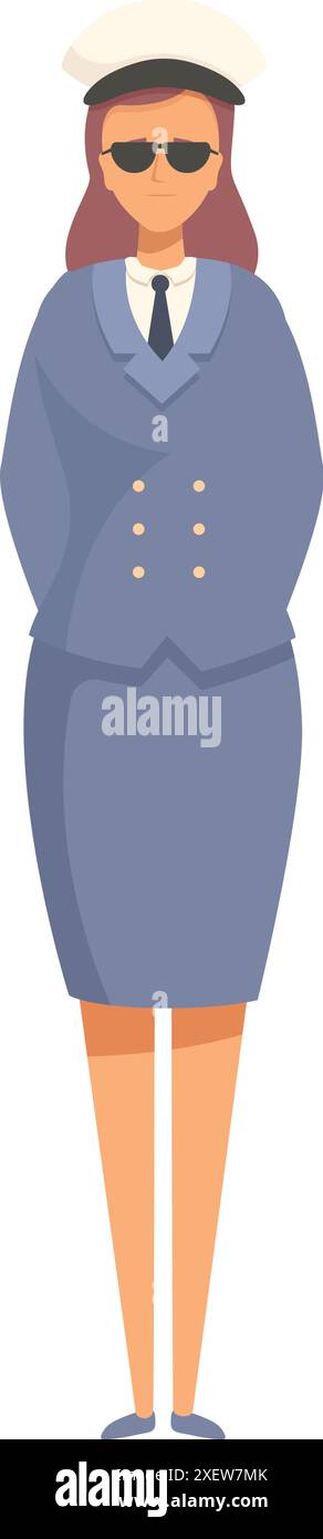 Ship captain is standing with her hands behind her back Stock Vector ...