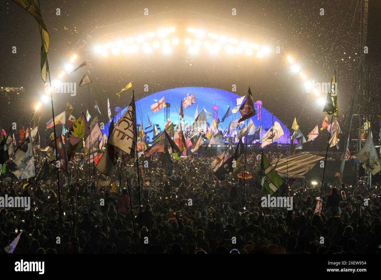 London, UK. 29 June 2024. General view of the Pyramid Stage during ...