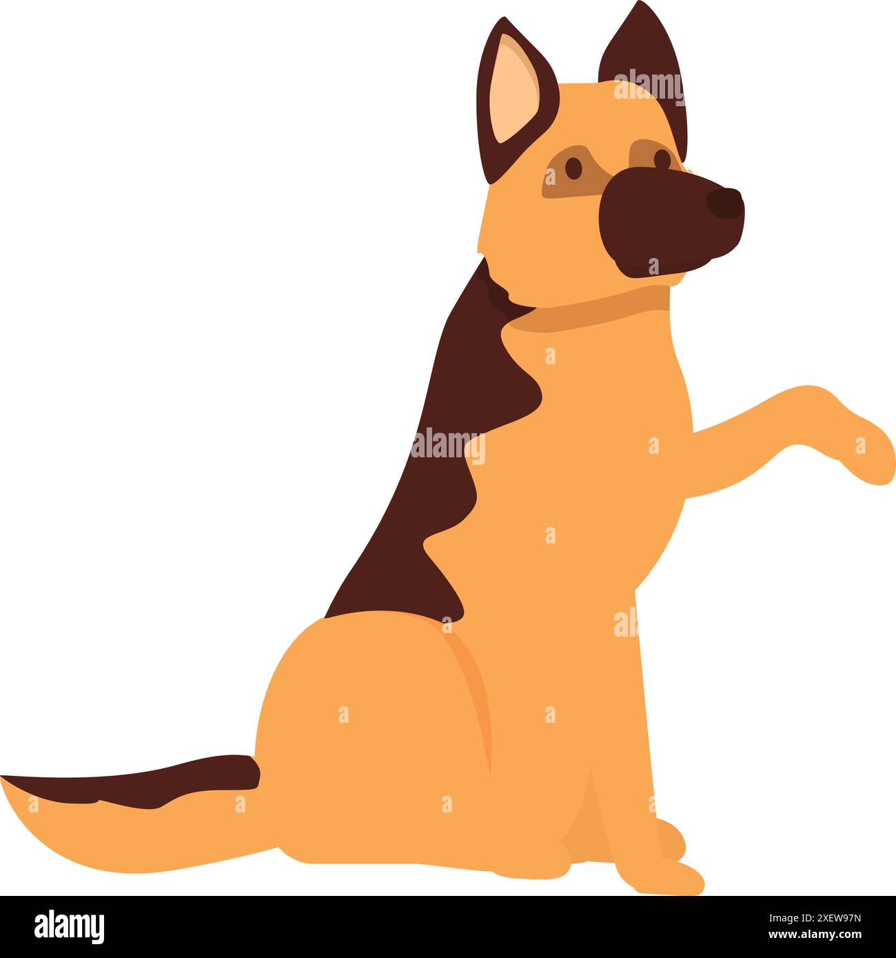 Cartoon german shepherd dog raising paw hi-res stock photography and ...