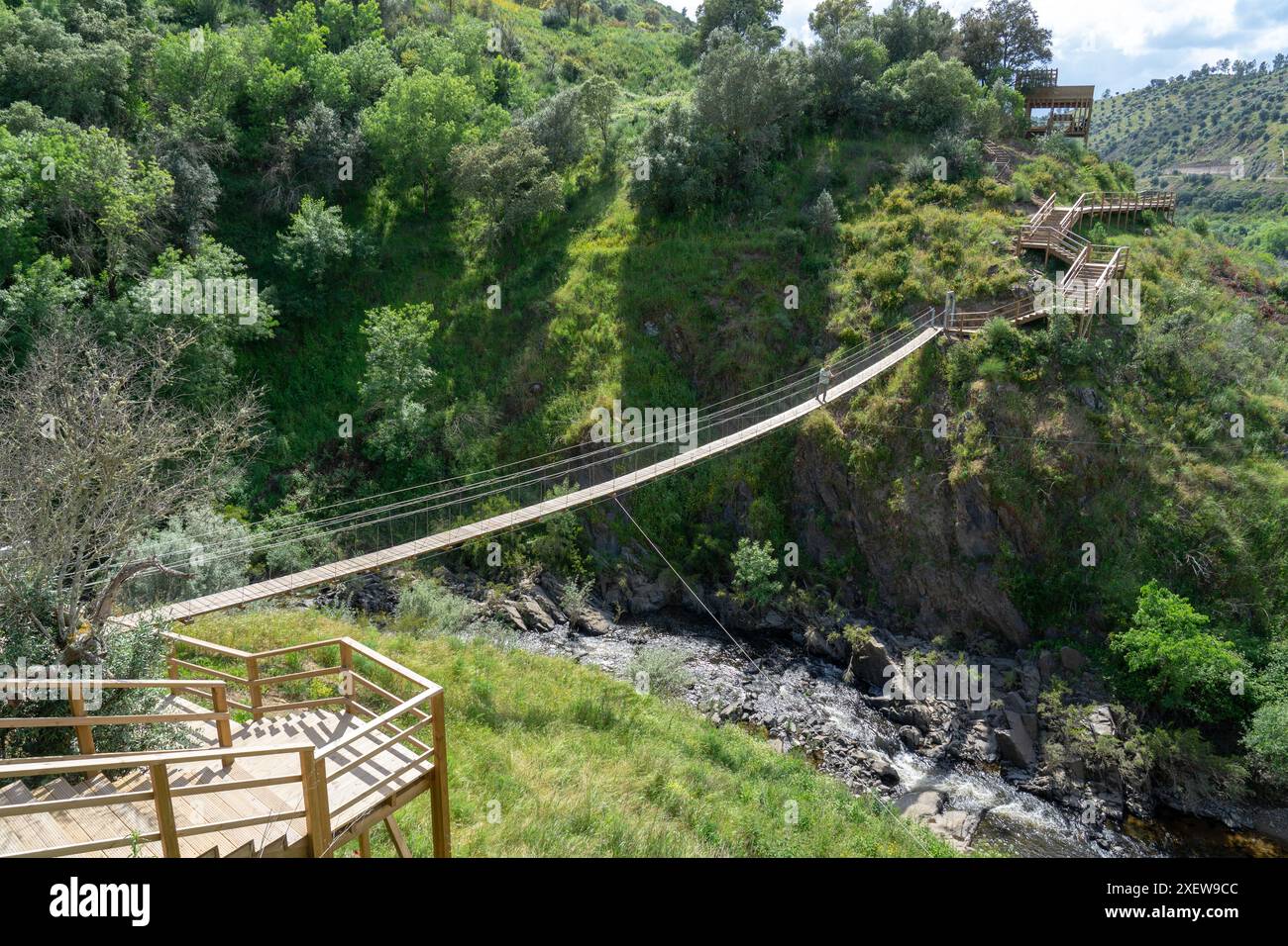 Wooden structure path on Nisa s walkways at Barca da amieira do tejo ...