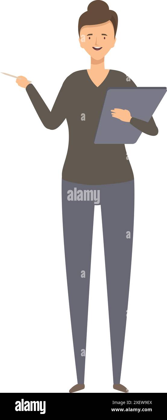 Businesswoman holding tablet showing Stock Vector Images - Alamy