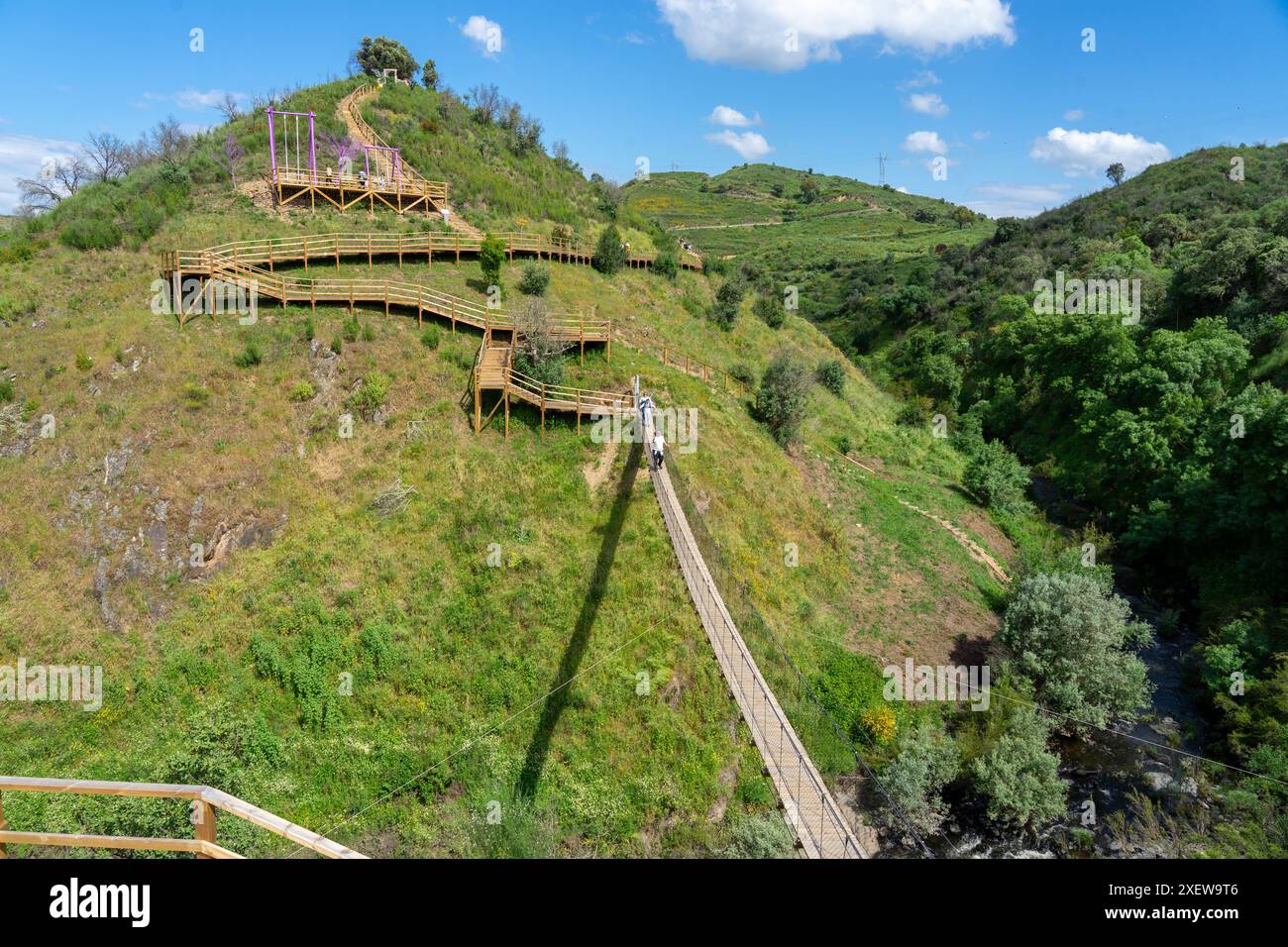 Wooden structure path on Nisa s walkways at Barca da amieira do tejo ...