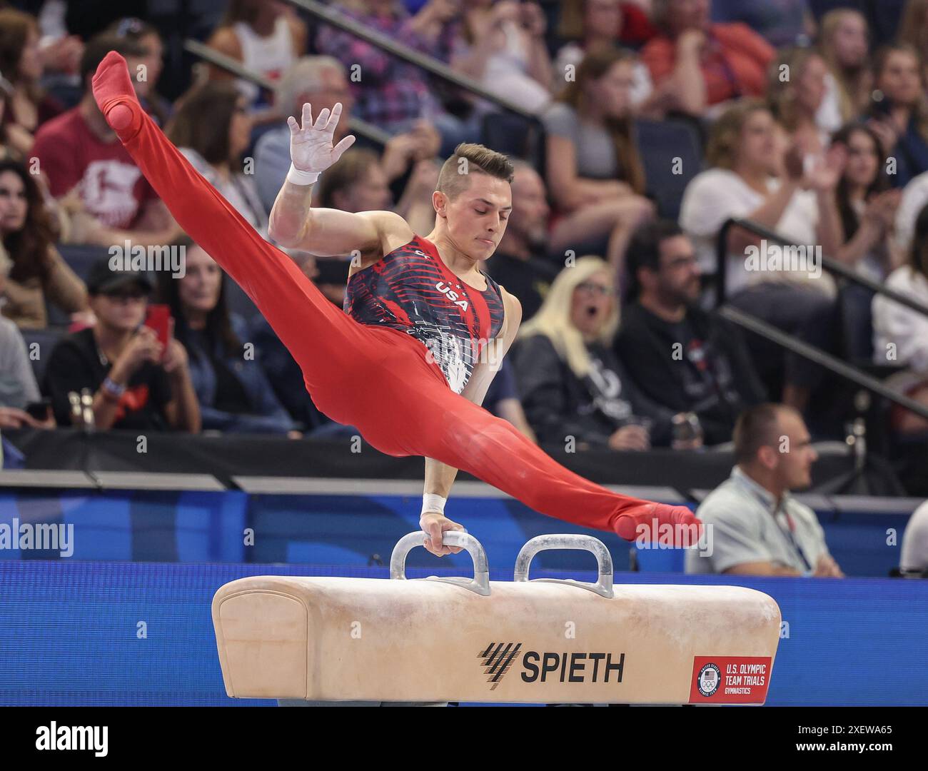 June 29, 2024: Paul Juda on the pommel horse during the 2024 Gymnastics ...