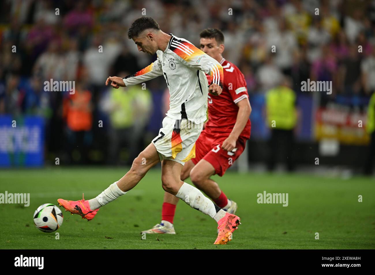 Kai Havertz (Germany)Joakim Maehle (Denmark) during the UEFA Euro ...