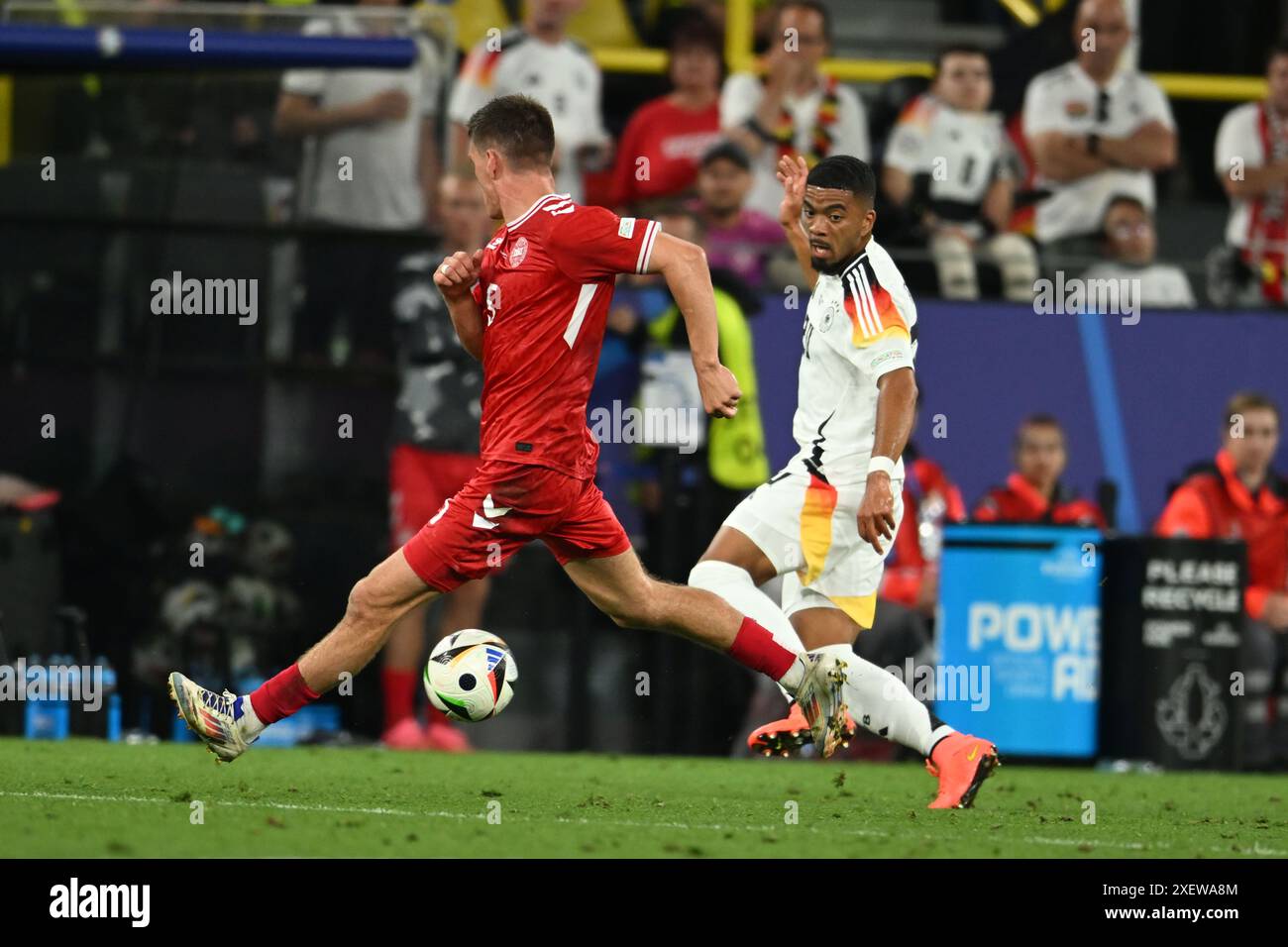 Benjamin Henrichs (Germany)Joakim Maehle (Denmark) during the UEFA Euro ...