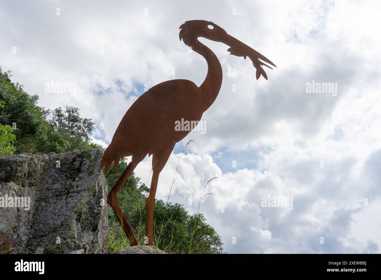 Scenic elements of iron boars on the Nisa walkways at Barca da amieira ...
