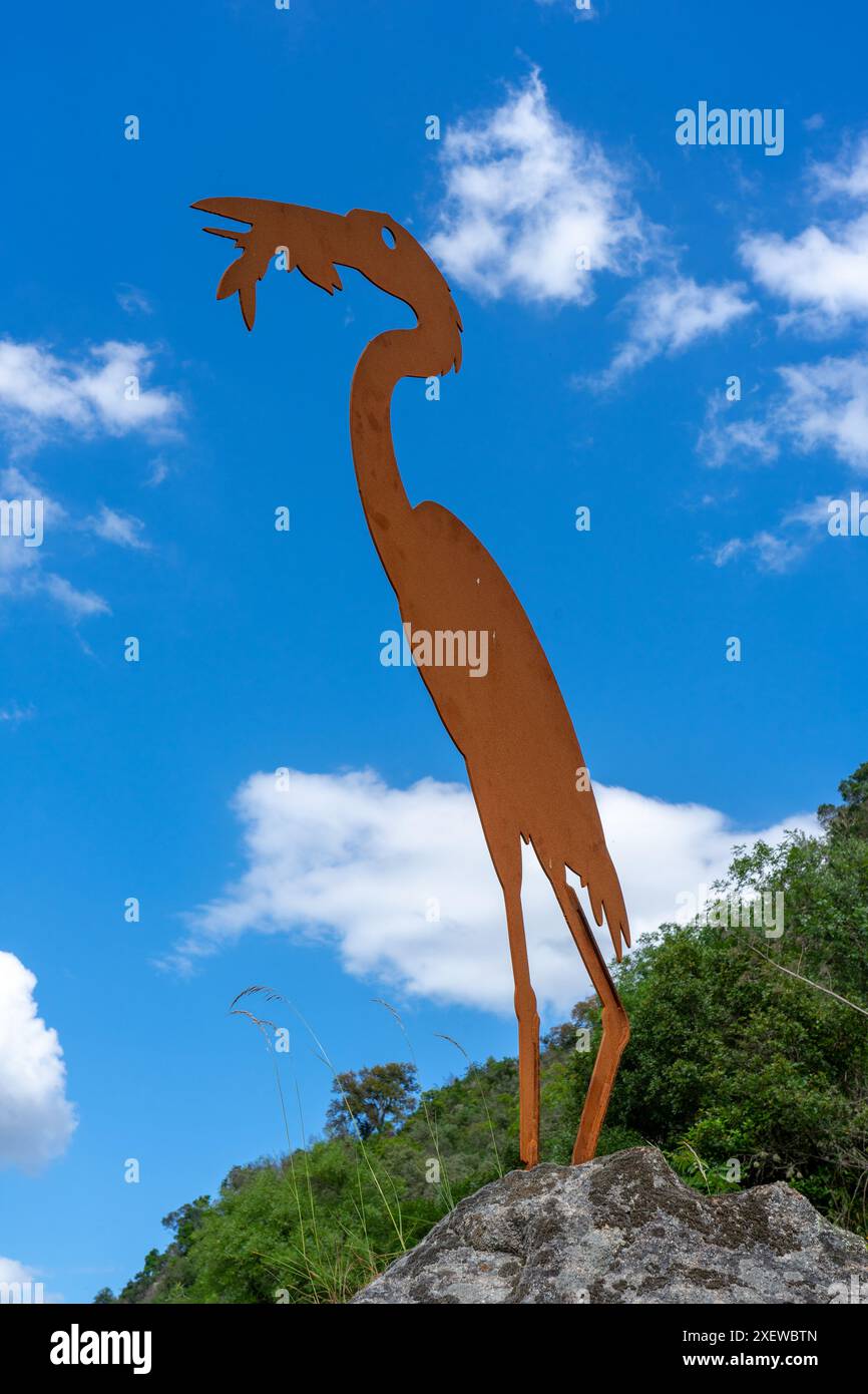 Scenic elements of iron boars on the Nisa walkways at Barca da amieira ...