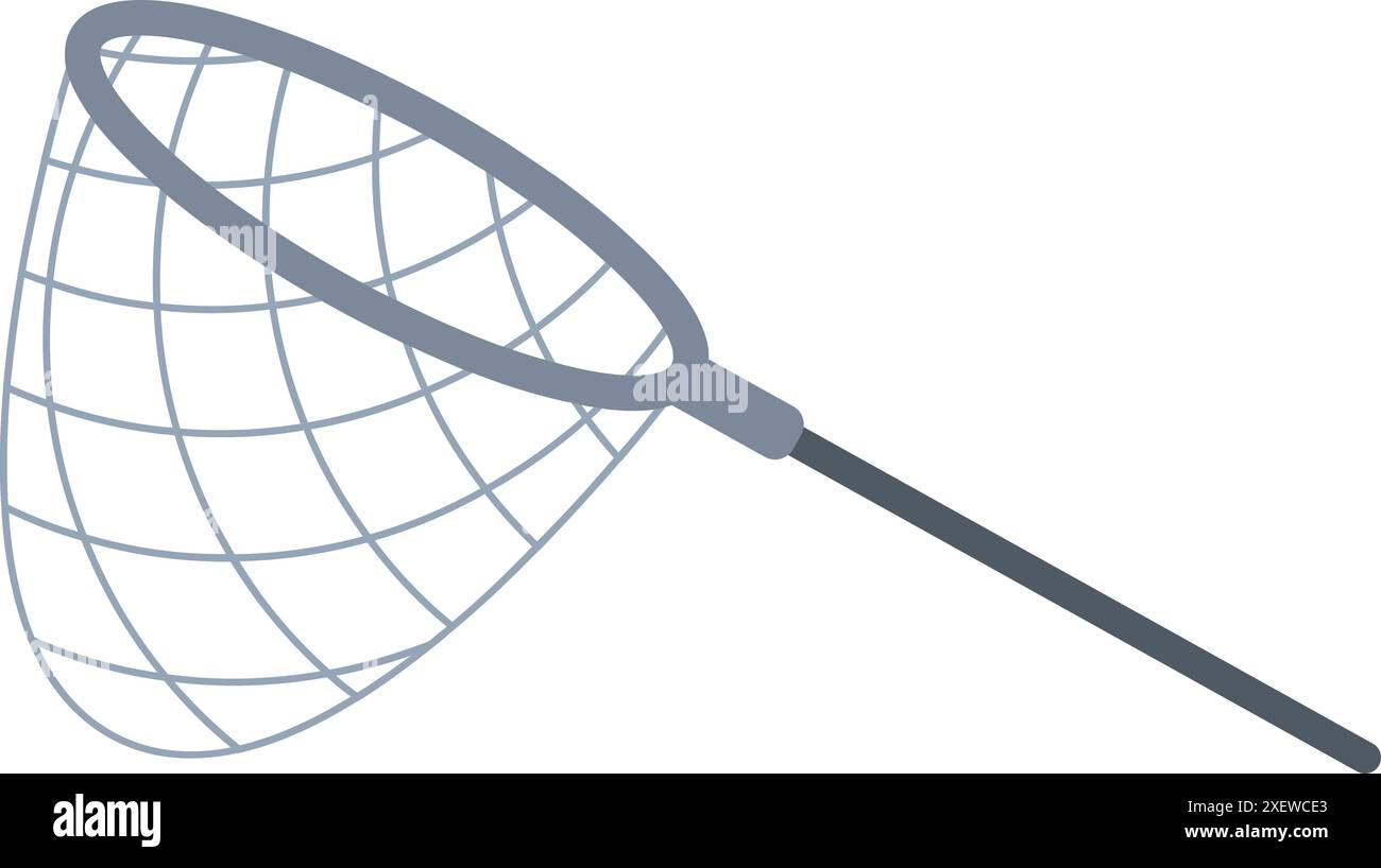 Fishing net with a handle is catching something Stock Vector Image ...