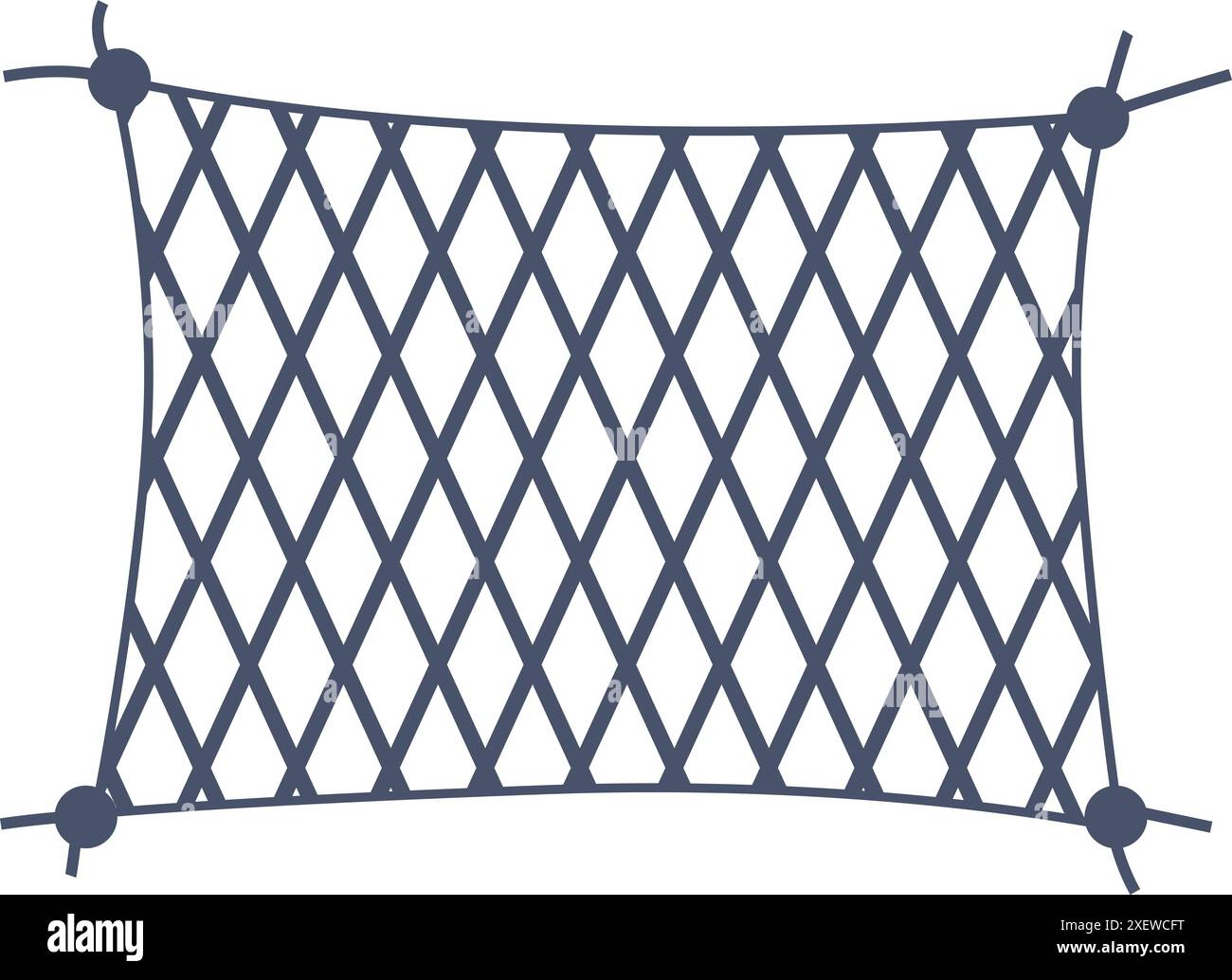 Illustration of a stretched cargo net with ropes tied to its corners ...