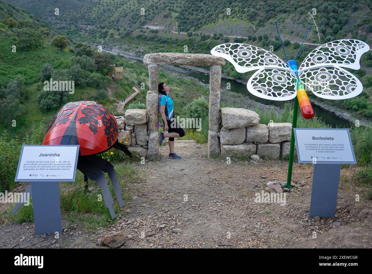Representation of the garden of eden on the wooden structure path on ...