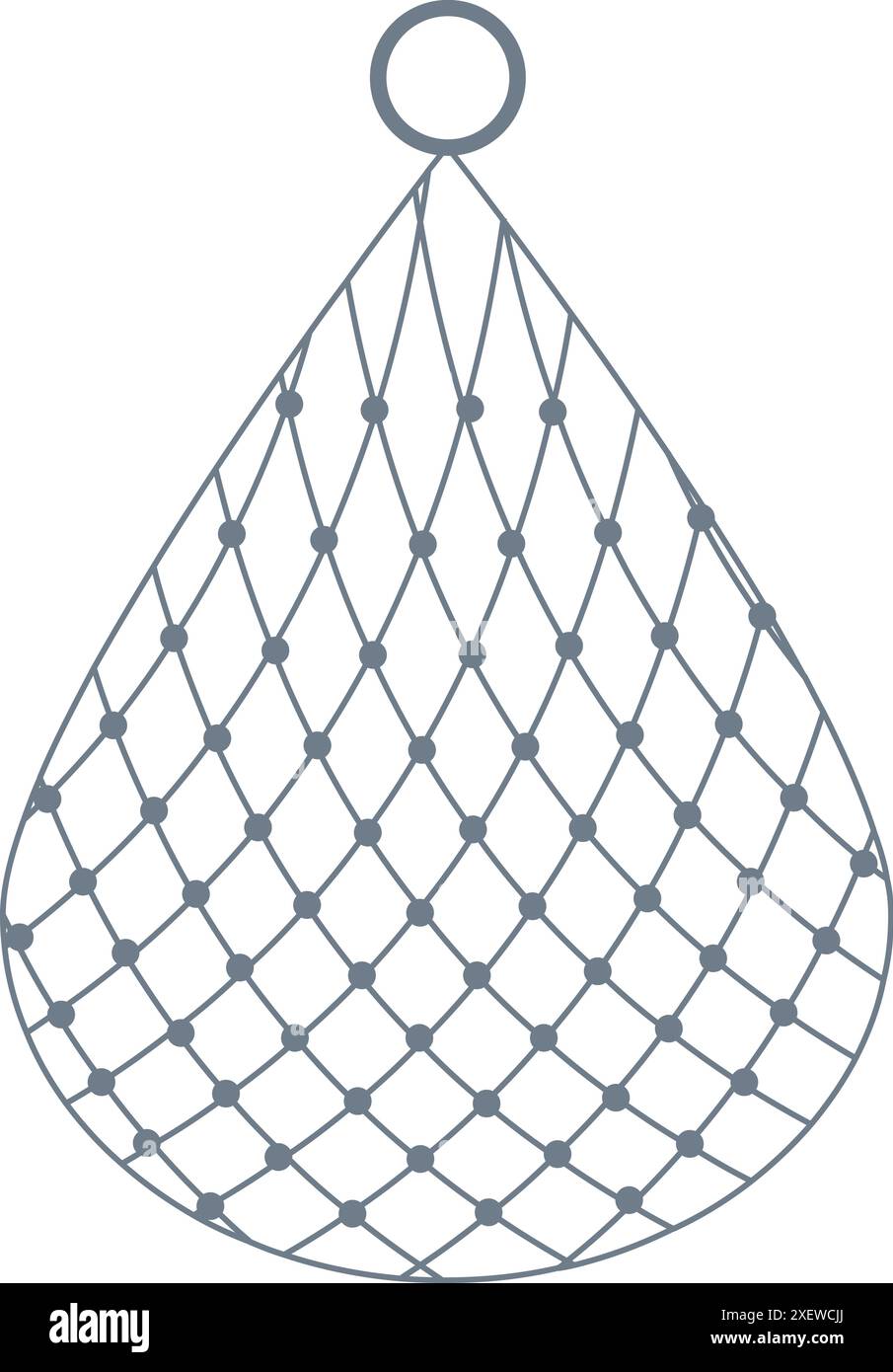 Illustration of a classic fishing net, hanging and waiting to be used ...