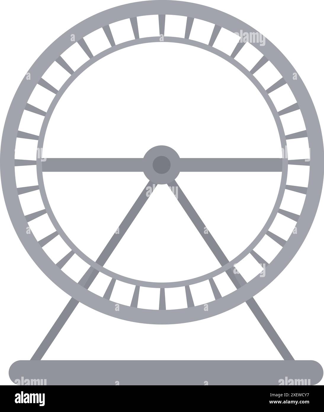 Simple gray hamster wheel standing on a white background Stock Vector ...