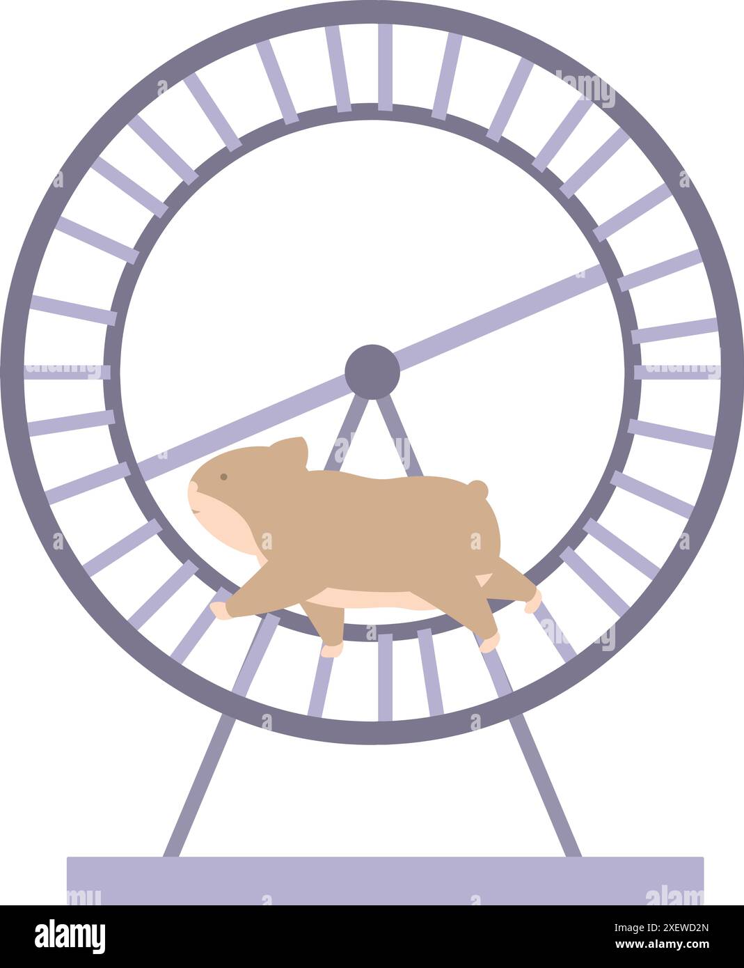 Illustration of a brown guinea pig exercising by running in a hamster ...