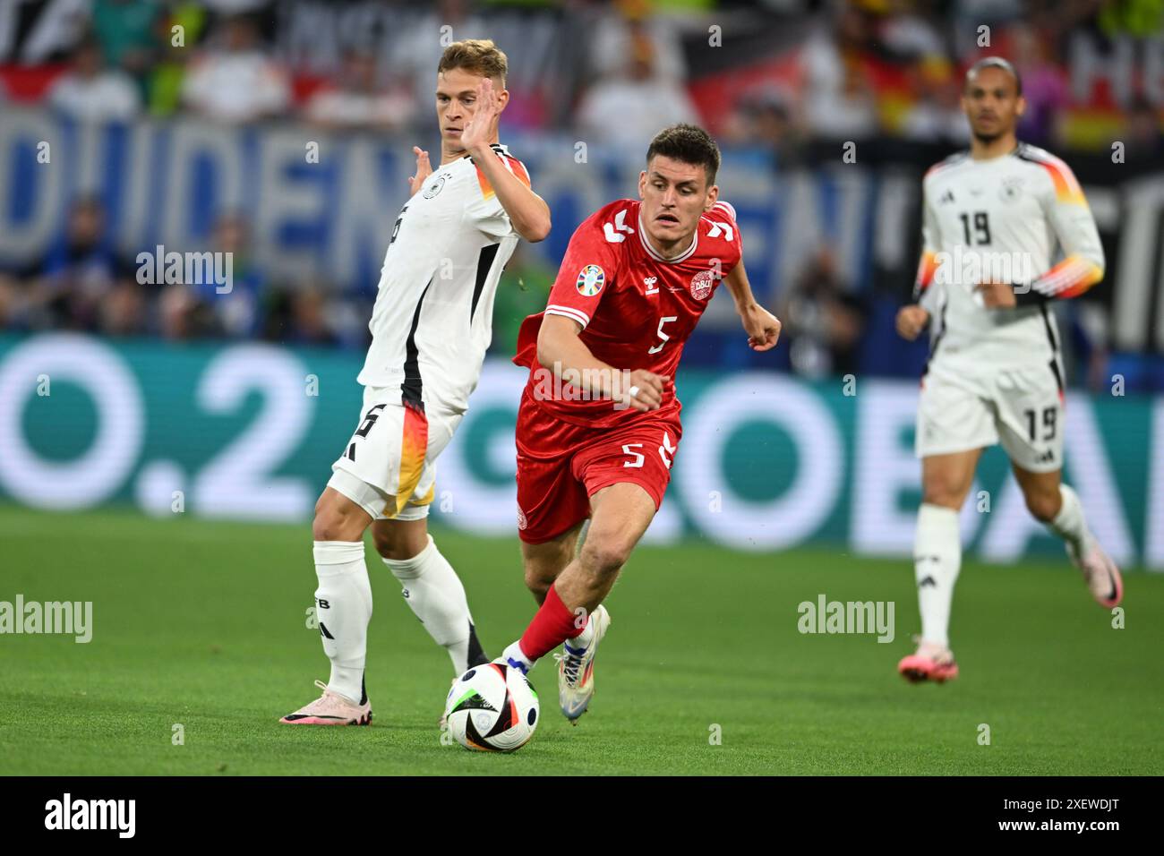 Joakim Maehle (Denmark)Joshua Kimmich (Germany) during the UEFA Euro ...