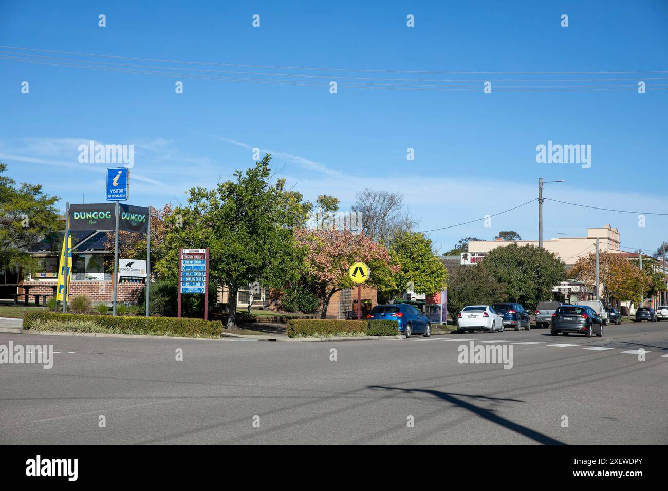 Australian country town of Dungog in regional New South Wales with ...