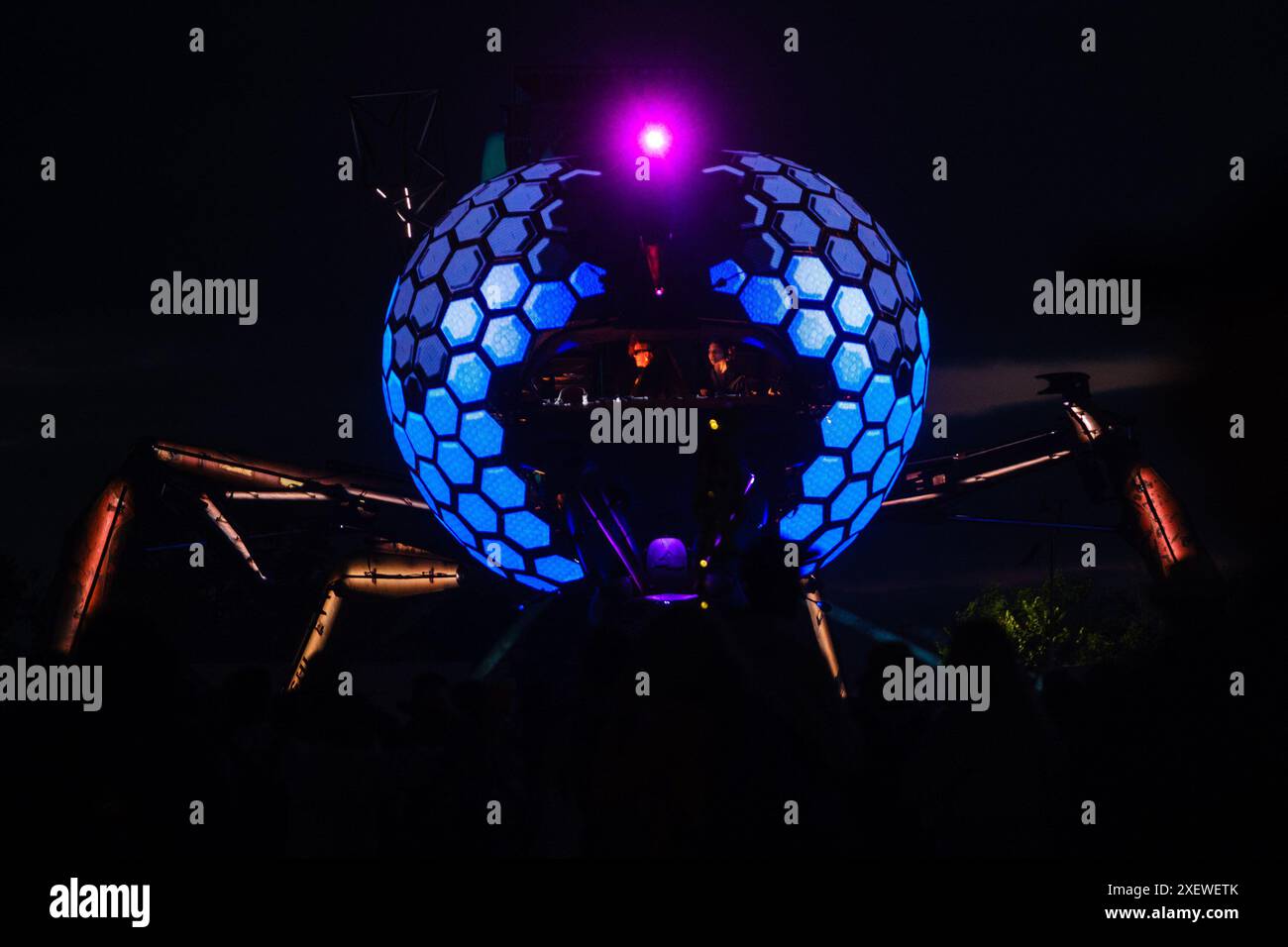 Glastonbury, UK. 29th June, 2024. The Arcadia Dragonfly during 2024 ...