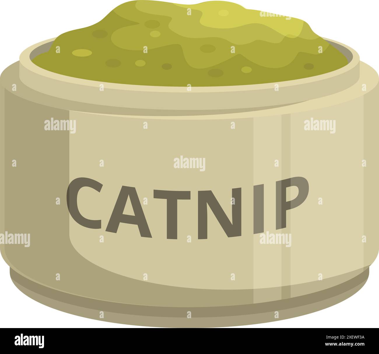 Opened round plastic container full of dried catnip stimulating cats Stock Vector Image & Art ...